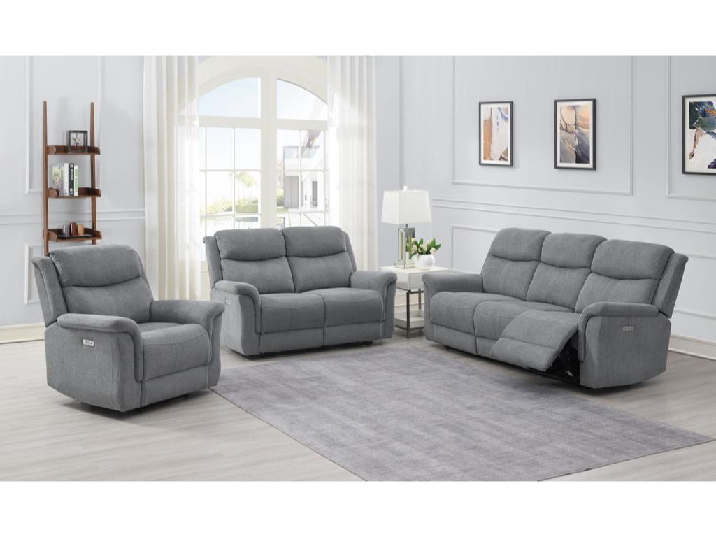 Faringdon 3+2 Electric Suite (Grey) — Cheshire Furniture Outlet