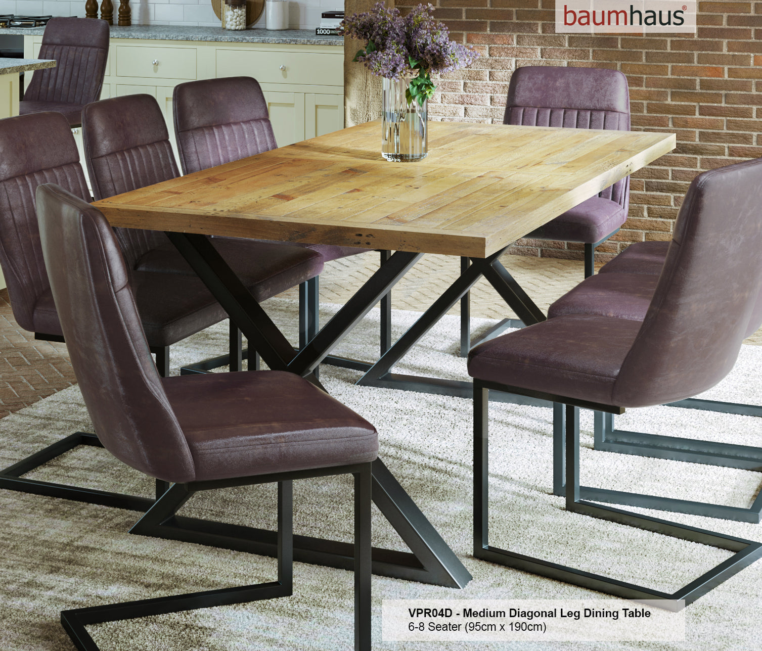 Urban Elegance - Reclaimed MEDIUM (Diagonal Leg / 95cm x 190cm top ...