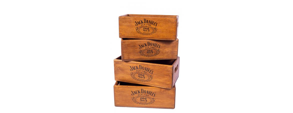 Set of 4 Rectangular Boxes - Jack Daniels — Cheshire Furniture Outlet