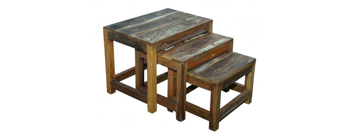 Reclaimed Nest of 3 Tables — Cheshire Furniture Outlet