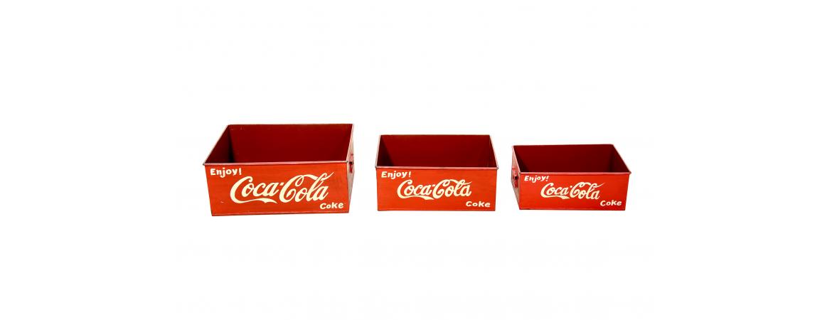 Set of 3 Metal Coca Cola Trays — Cheshire Furniture Outlet
